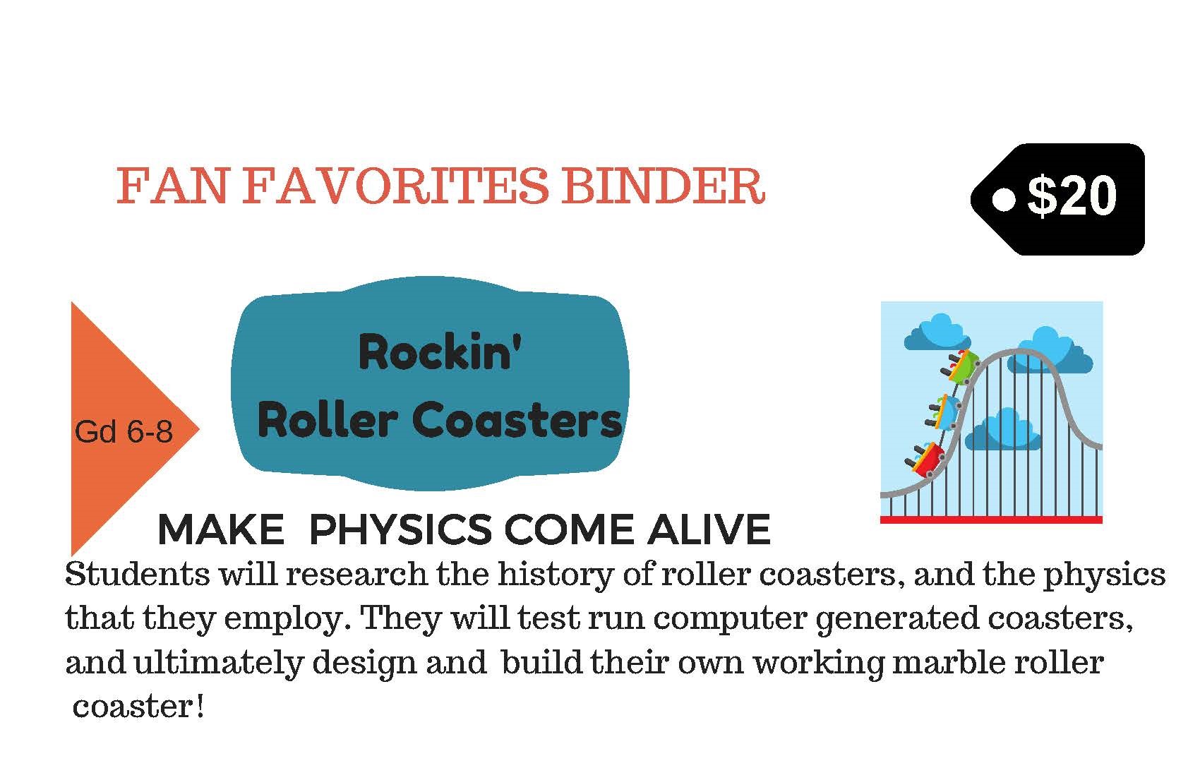 2021-2022 Bill Me STREAM Academy - Rockin Roller Coasters Binder ...